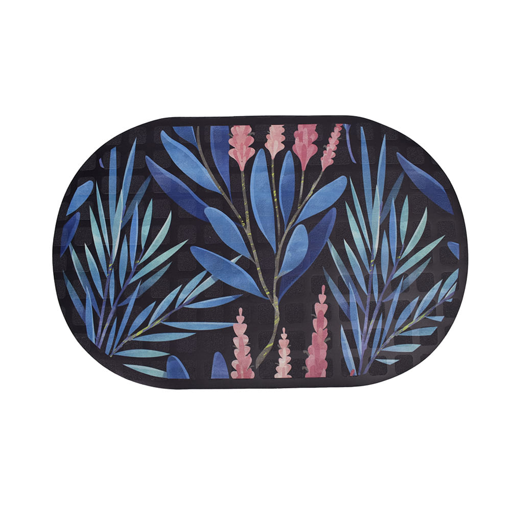 SAID INDIVIDUAL PVC OVALADO PALMERA SALON 30X46 CM AZULES/ROSADO - Multitop