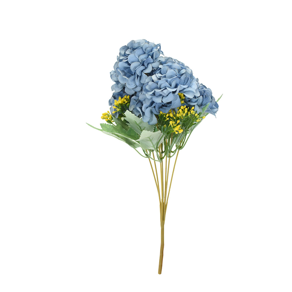 FLOR ARTIFICIAL POMPONES RAMO 35 CM AZUL PASTEL (FLW21-001M) - Multitop