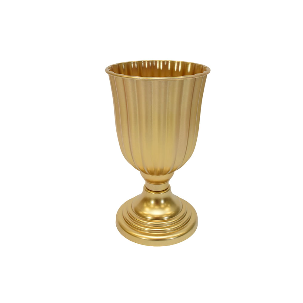 MACETERO PLASTICO 18.5X18.5X33 CM DORADO (AE22-096G) - Multitop