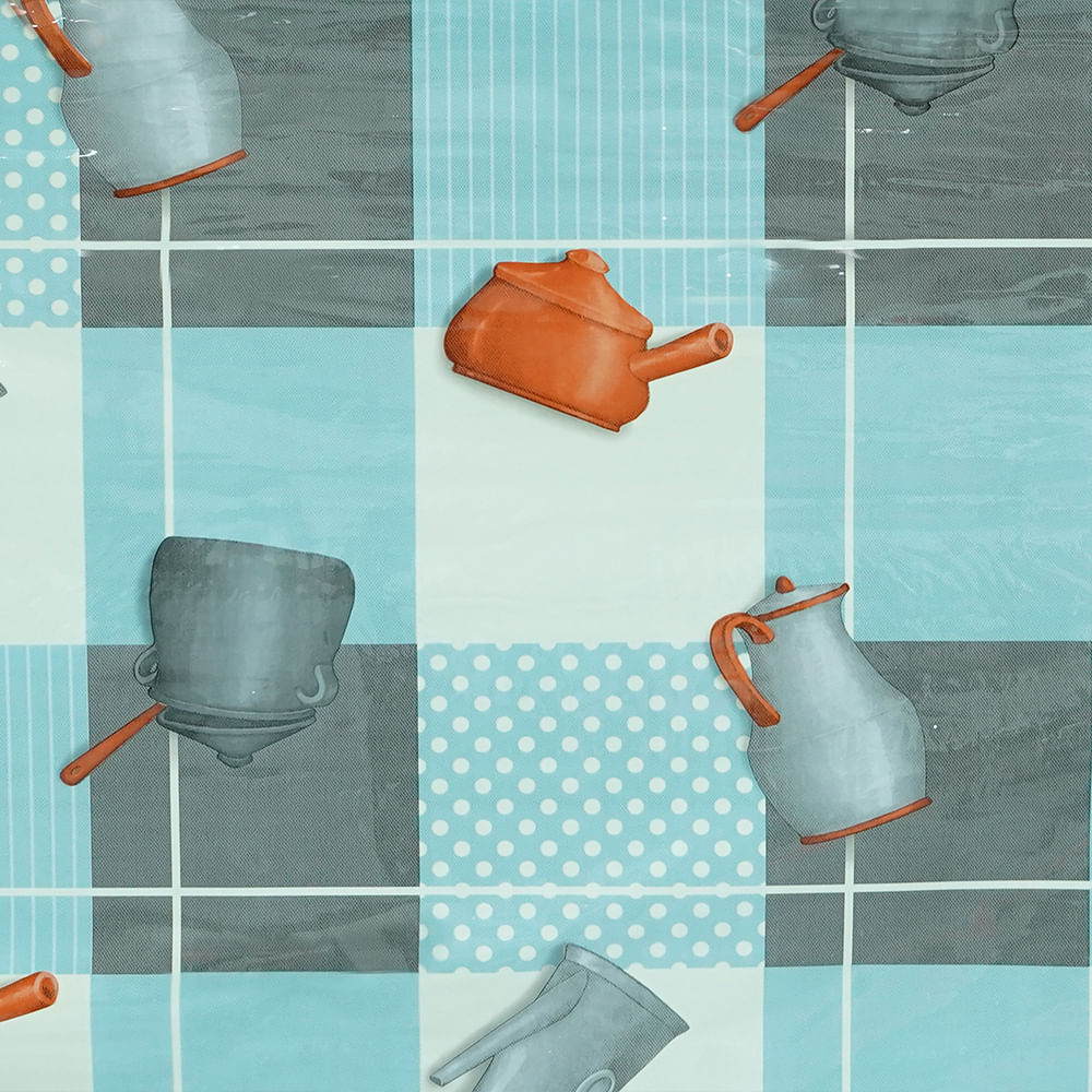 CUBREMESA PLAIN PVC TETERAS CELESTE - Multitop