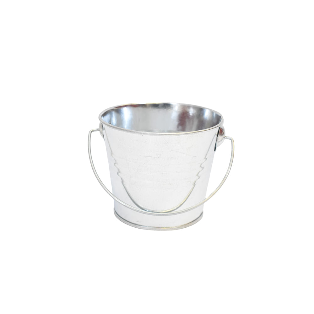 BALDE METAL 4 PZS DECORATIVO 9X7X12 CM PLATEADO (REG16-009) - Multitop
