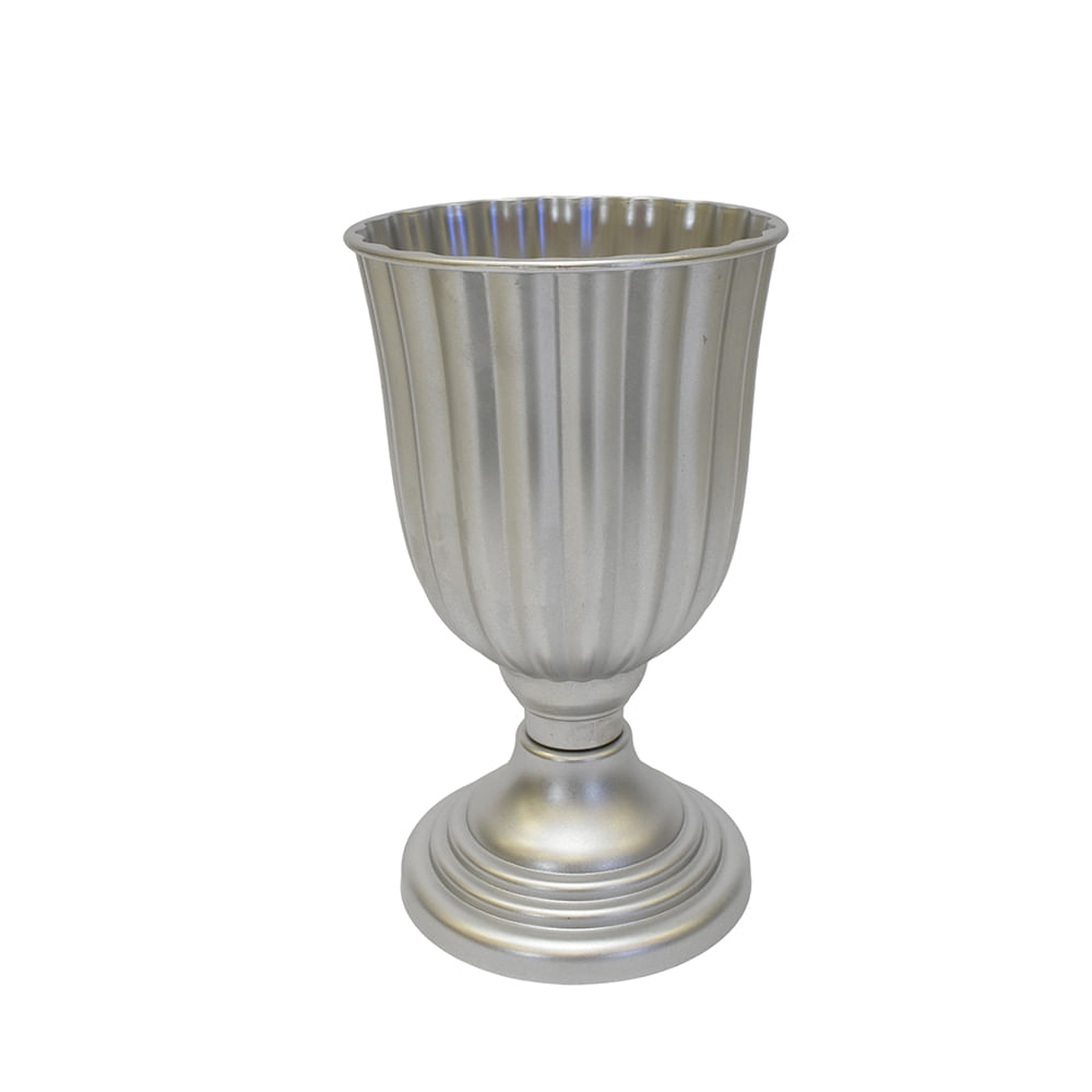 MACETERO PLASTICO 18.5X18.5X33 CM PLATEADO (AE22-096S) - Multitop