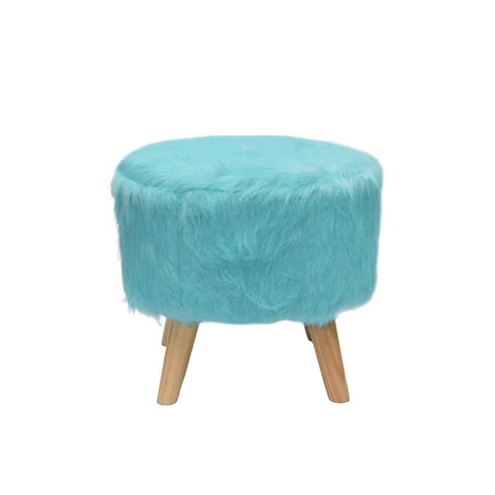 PUFF INFANTIL PELUCHE LARGO CHICO CELESTE - Multitop