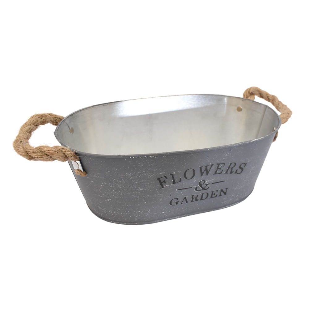 MACETERO METAL C/ASAS F & G 18X30X11 CM GRIS (REG13-047-1) - Multitop