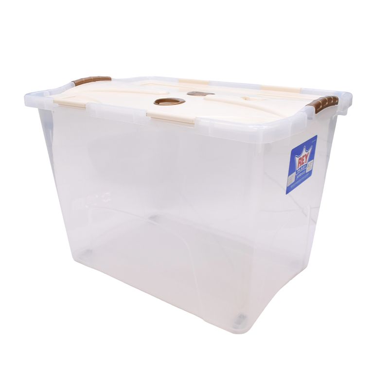 REYPLAST BAUL MOVIL LOCK # 100 78.4 LT CREMA C/BRONCE - Multitop