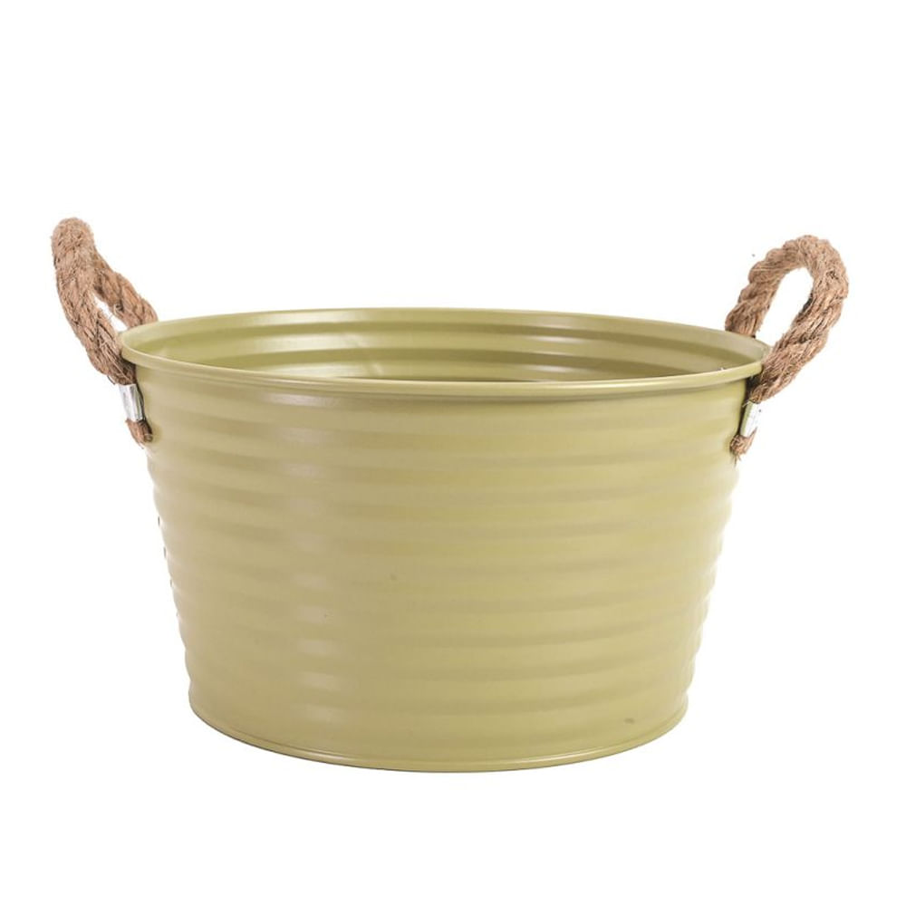 MACETERO METAL C/ASAS CIRC 19.5X15X10.5 CM DORADO (REG12-075B) - Multitop