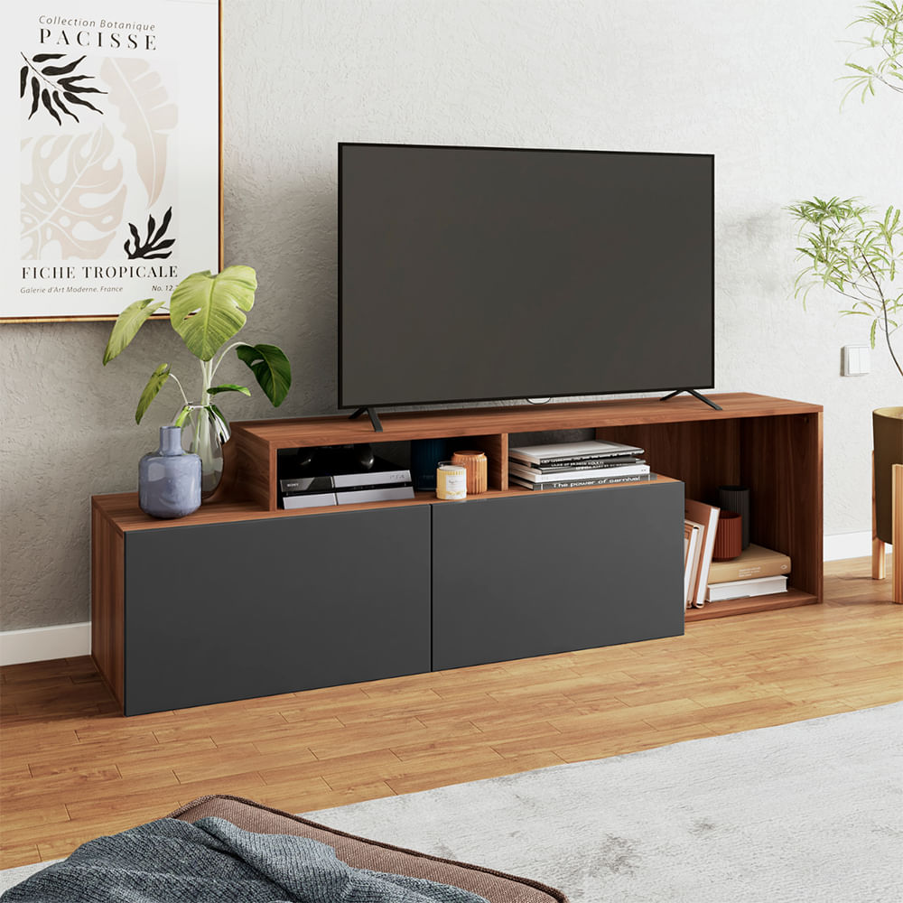 STAND TV YERAY 0.365X0.475X1.64 MTS MARRON/NEGRO - Multitop