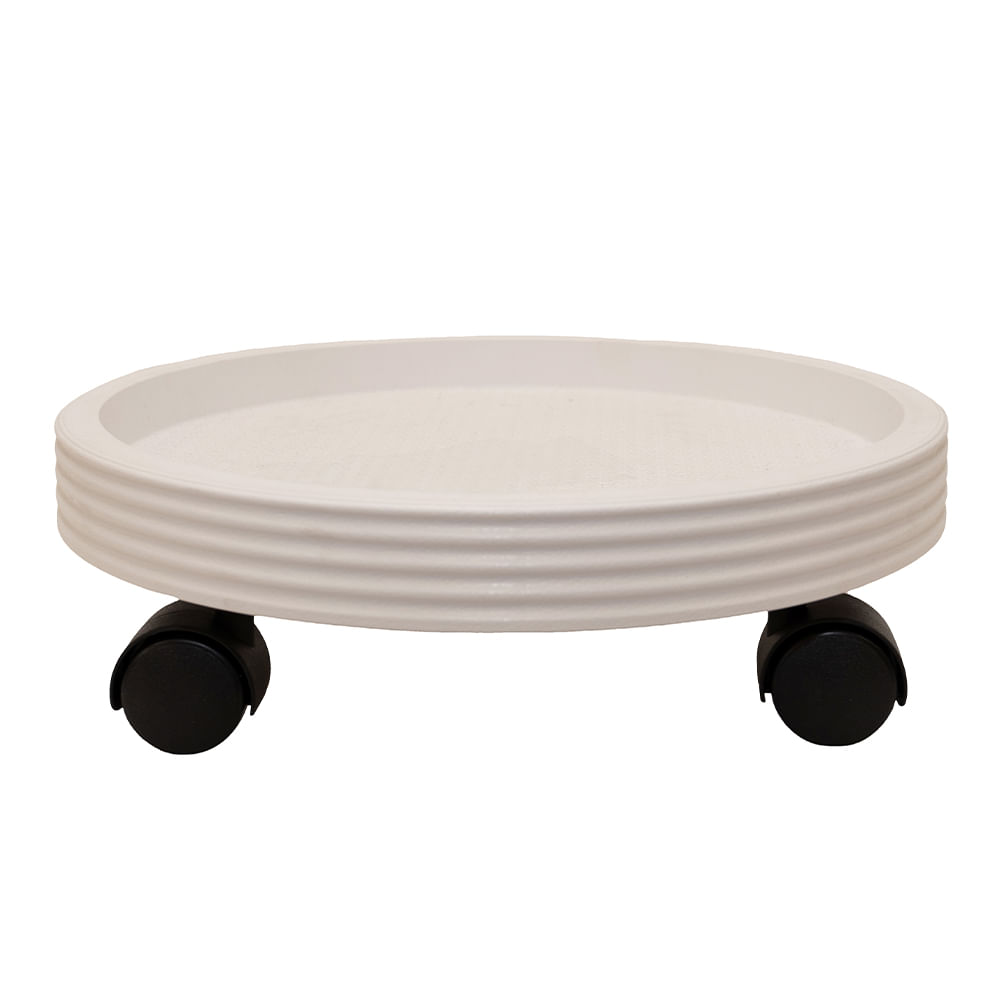 BASE MACETA C/RUEDAS 32X32X8CM BLANCO (AE47-011W-4) - Multitop